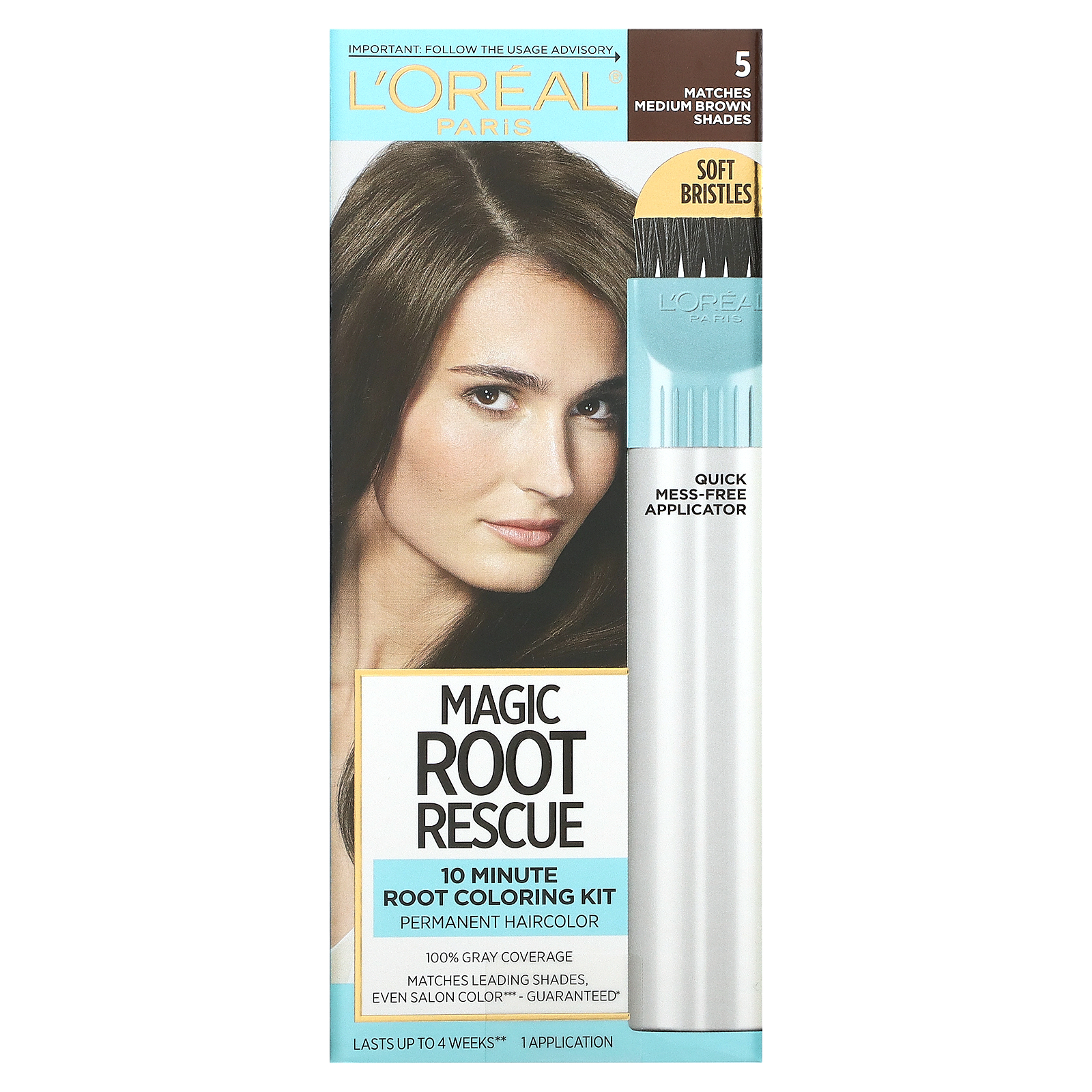 L'Oréal, Magic Root Rescue, 10 Minute Root Coloring Kit, 5 Medium Brown ...