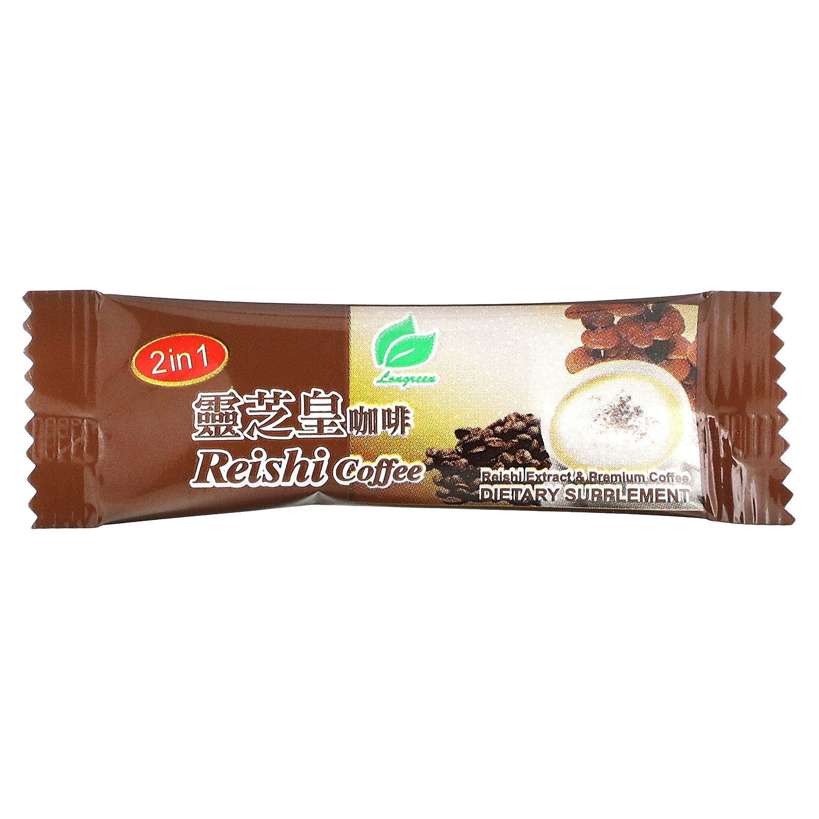 Longreen Corporation, 2 in 1 Reishi Coffee, 30 Bags, 2.3 oz (65.4 g) Each