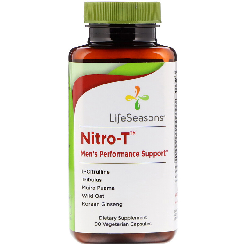 LifeSeasons, Nitro-T Men's Performance Support, 90 Vegetarian Capsules ...