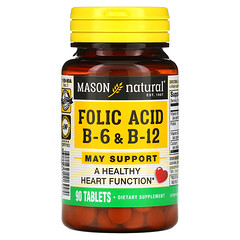 Mason Natural, Folic Acid B6 & B12, 90 Tablets