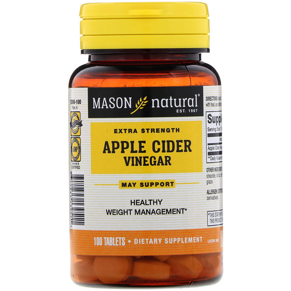 Mason Natural, Extra Strength Apple Cider Vinegar, 100 Tablets - iHerb Mason Natural, Extra Strength Apple Cider Vinegar, 100 Tablets - iHerb
