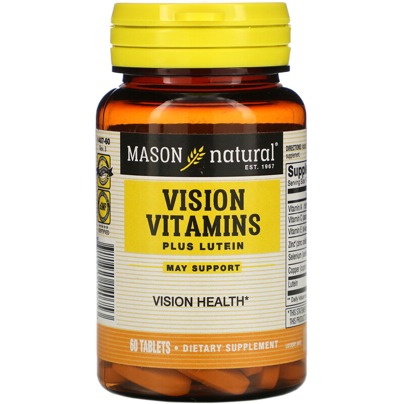 Mason Natural, Vision Vitamins Plus Lutein, 60 Tablets - iHerb