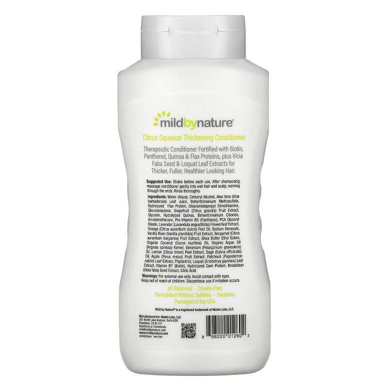 Mild By Nature, Thickening Conditioner, B-Complex & Biotin, Citrus ...