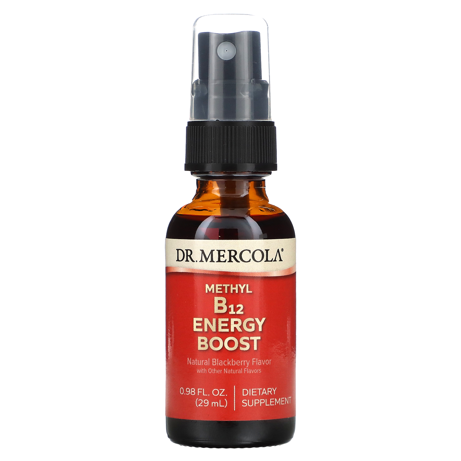 Dr. Mercola, Methyl B12 Energy Booster, Natural Blackberry, 0.98 fl oz ...