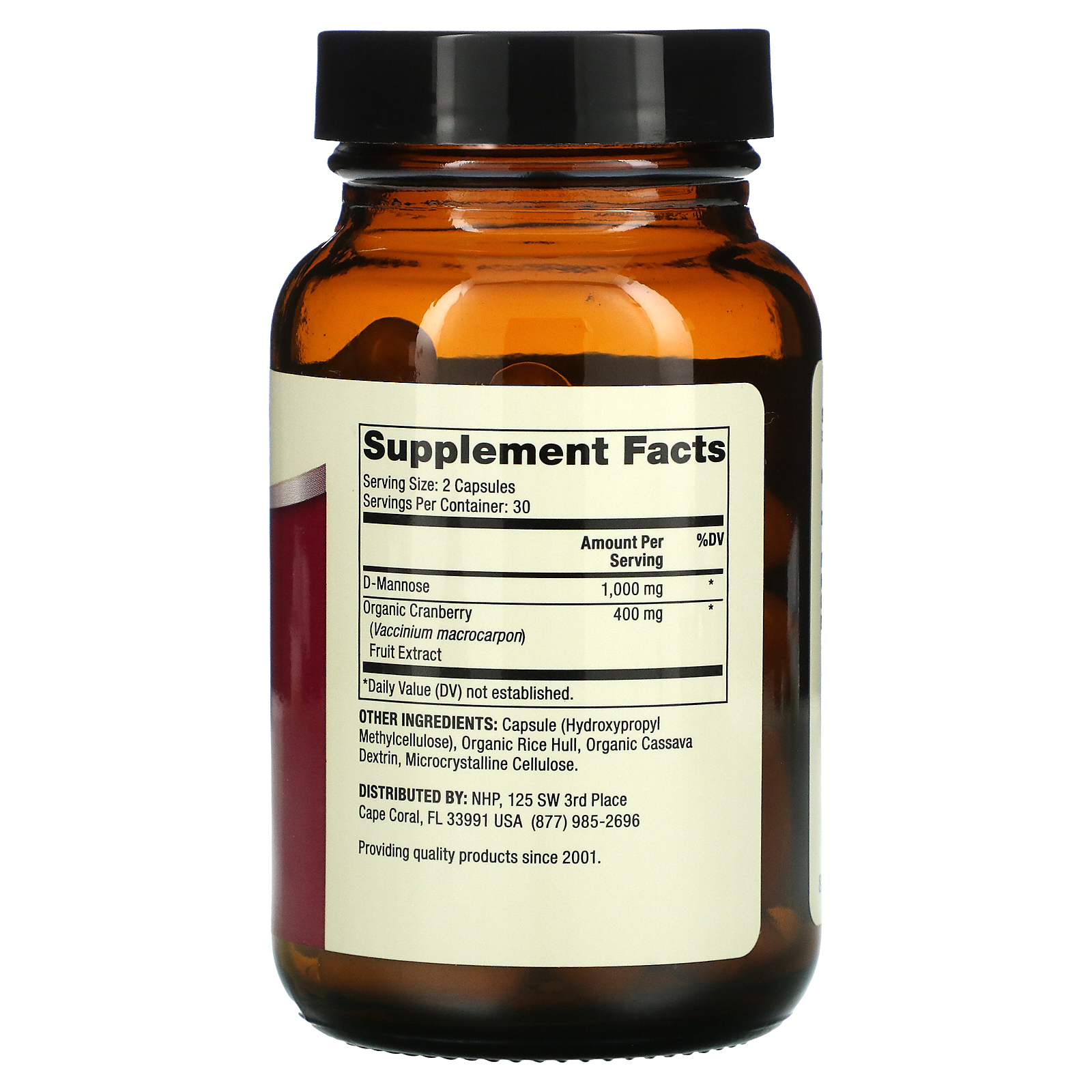 Dr. Mercola, D-Mannose and Cranberry Extract, 60 Capsules