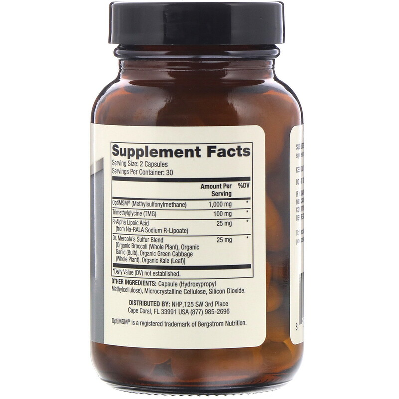 Dr. Mercola, MSM, Methylsulfonylmethane Sulfur Complex, 60 Capsules - iHerb