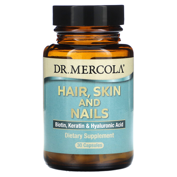 Dr. Mercola, Hair, Skin and Nails, 30 Capsules