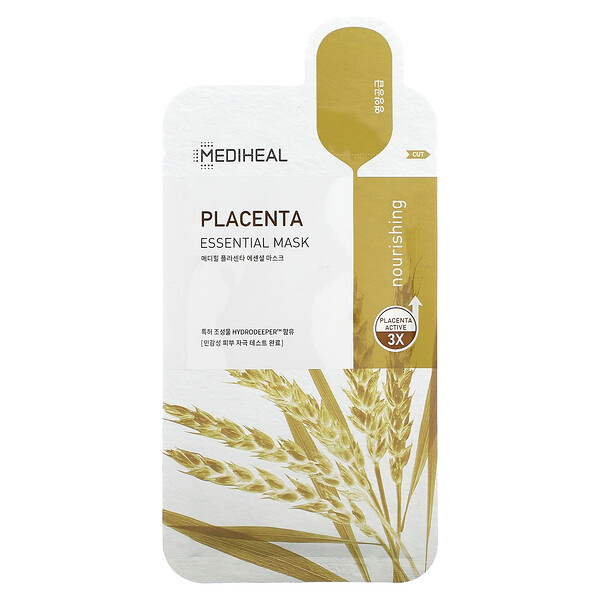 Mediheal, Placenta, Essential Beauty Mask, 1 Sheet, 0.81 fl oz (24 ml)