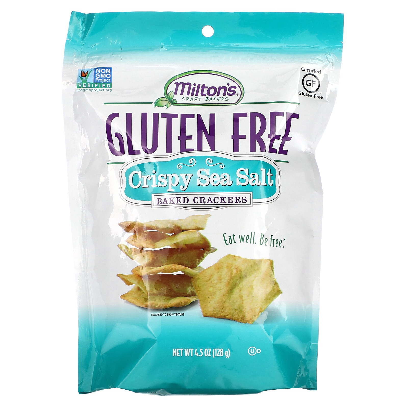 Milton's Craft Bakers, Gluten Free Baked Crackers, Crispy Sea Salt, 4.5 oz (128 g)