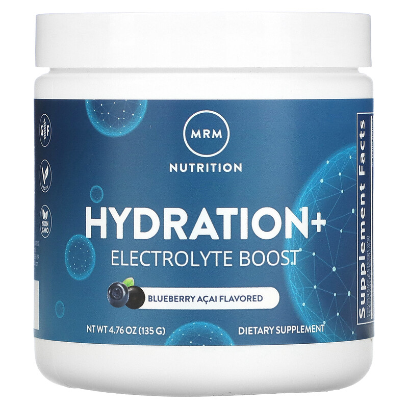 MRM Nutrition, Hydration+ Electrolyte Boost, Blueberry Acai, 4.76 oz ...