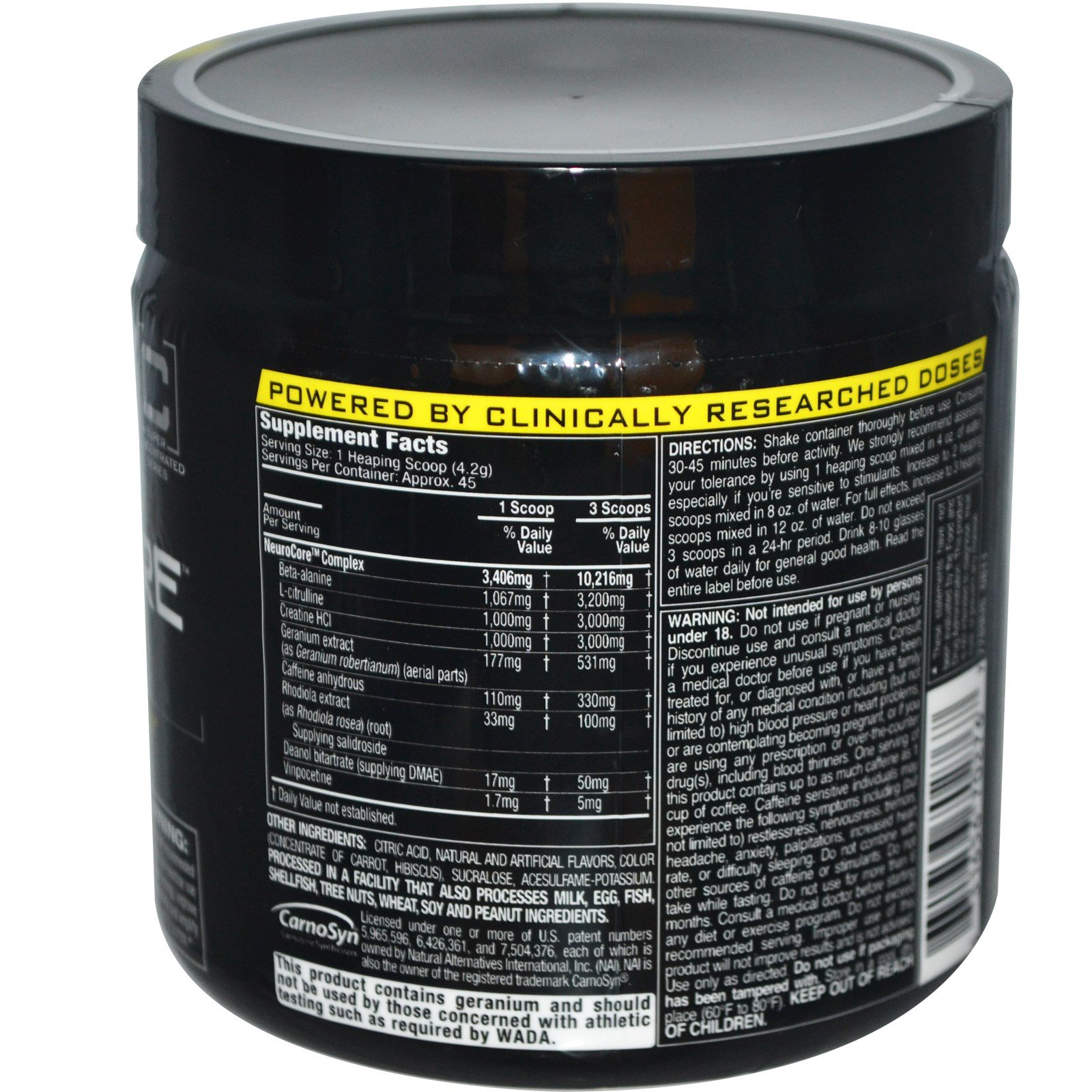 Muscletech, NeuroCore, Super-Concentrated Pre-Workout Stimulant, Grape ...