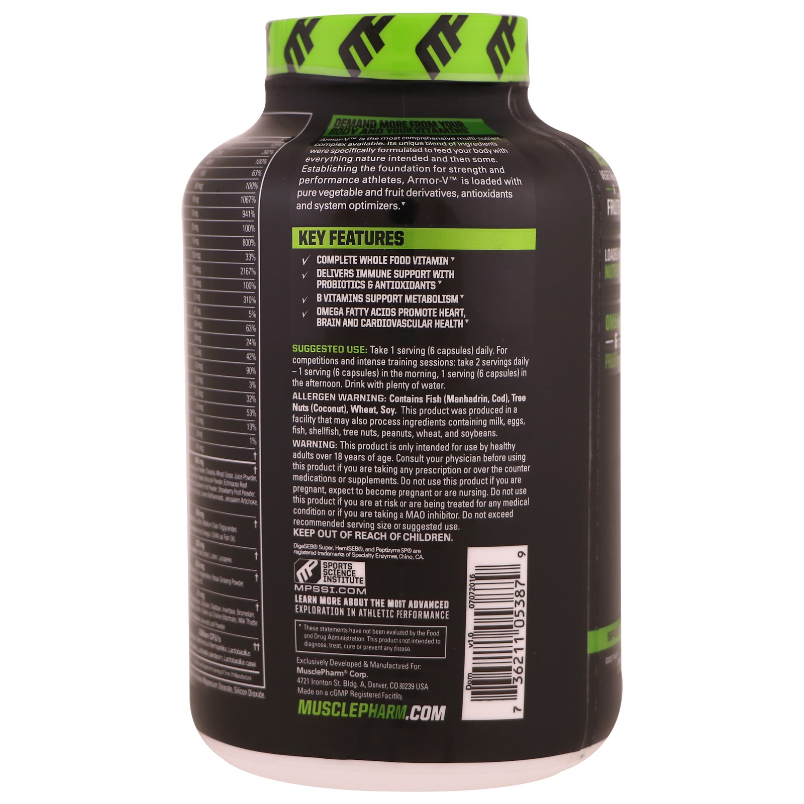 MusclePharm, Armor-V, Advanced Multi-Nutrient Complex, 180 Capsules - iHerb