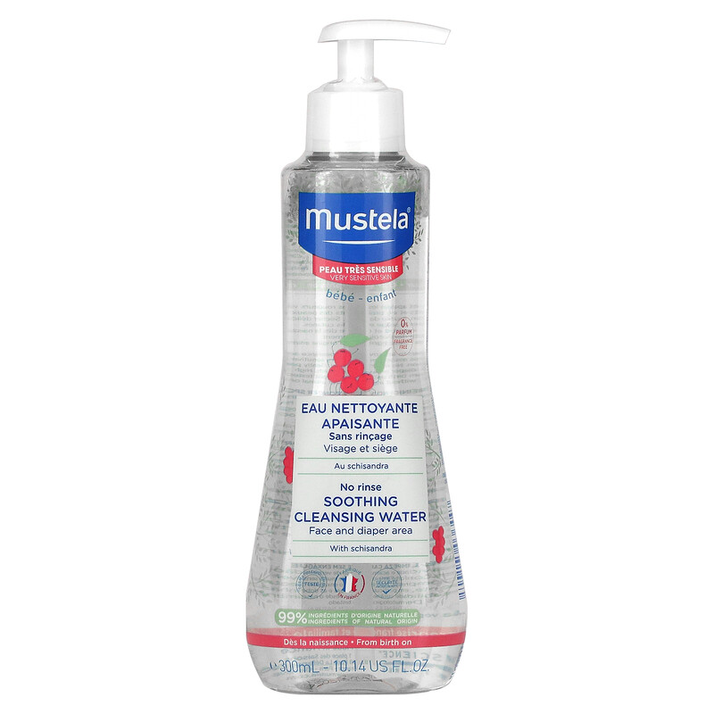 Mustela, No Rinse Soothing Cleansing Water with Schisandra, Very Sensitive Skin, Fragrance Free ...