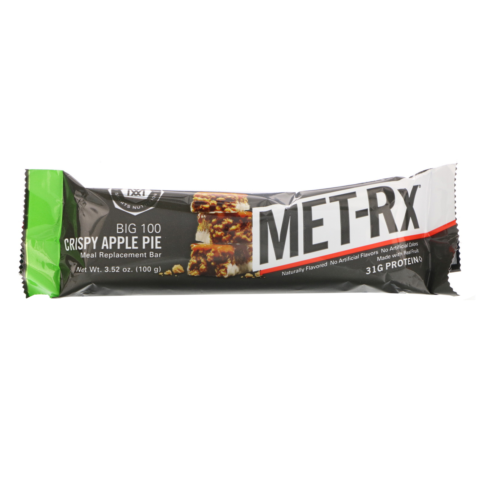 MET-Rx, Big 100, Meal Replacement Bar, Crispy Apple Pie, 9 Bars, 3.52 ...