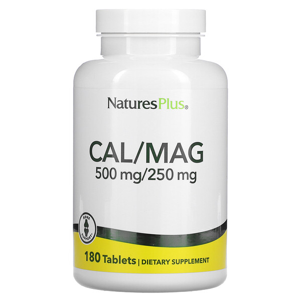NaturesPlus, Cal/Mag, 500 mg/250 mg, 180 Tablets