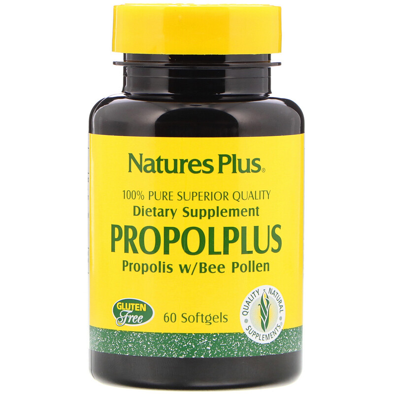 Nature's Plus, Propolplus, Propolis w/Bee Pollen, 60 Softgels - iHerb