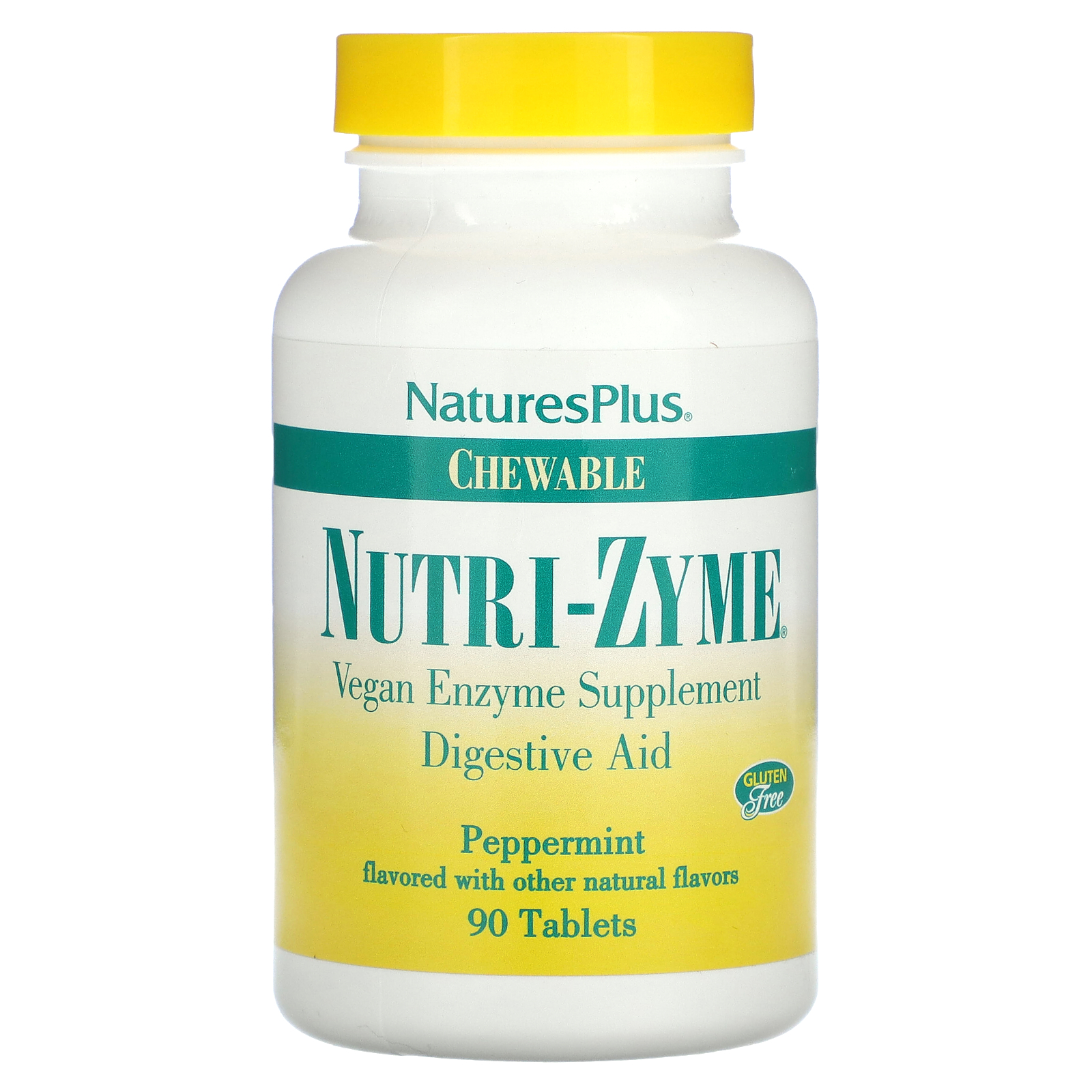 NaturesPlus, Chewable Nutri-Zyme, Peppermint, 90 Tablets