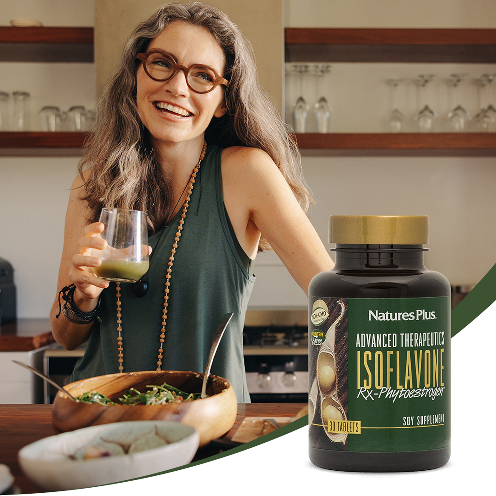 NaturesPlus, Advanced Therapeutics, Isoflavone Rx-Phytoestrogen, 30 Tablets