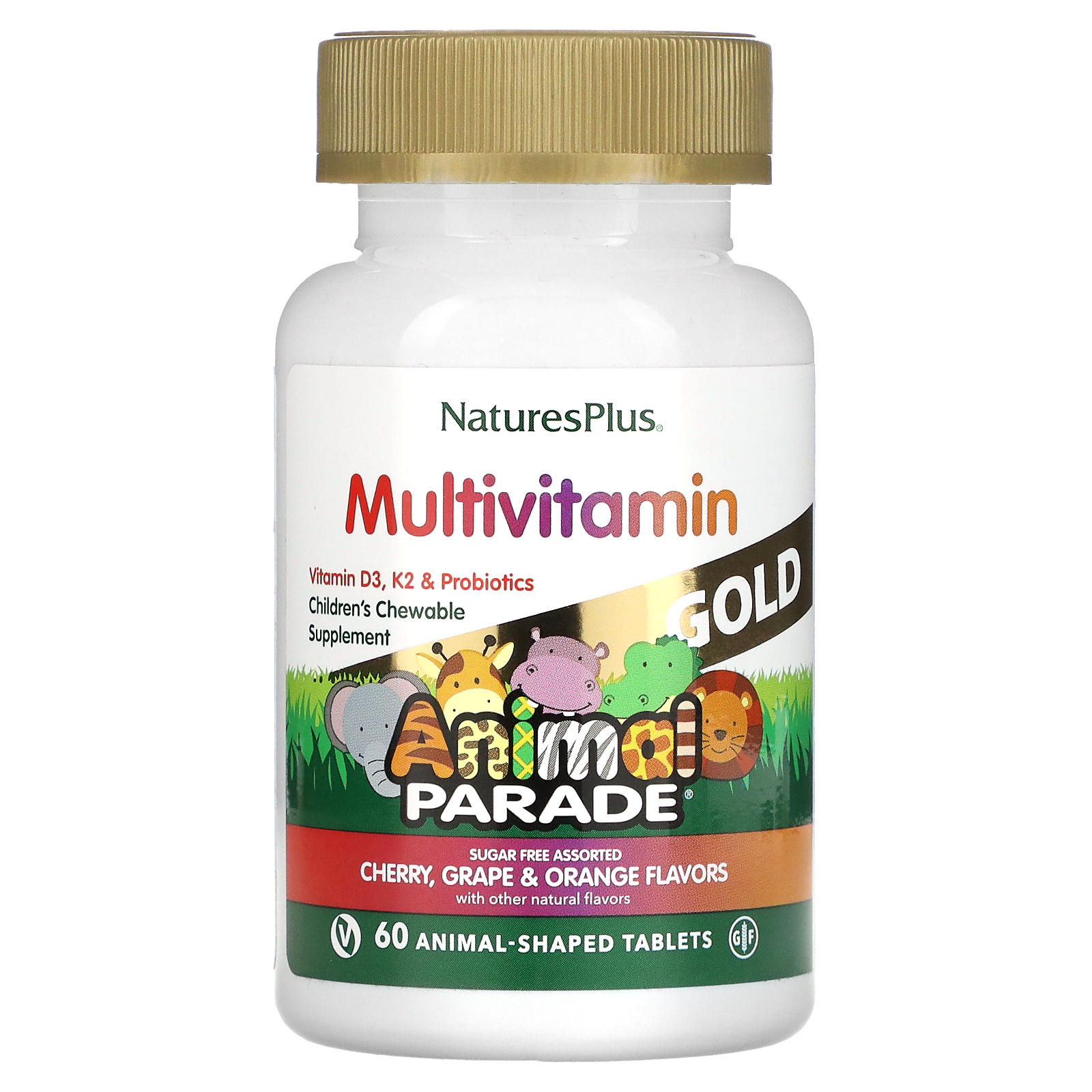 NaturesPlus, Animal Parade Gold, Children's Chewable Supplement, Cherry ...