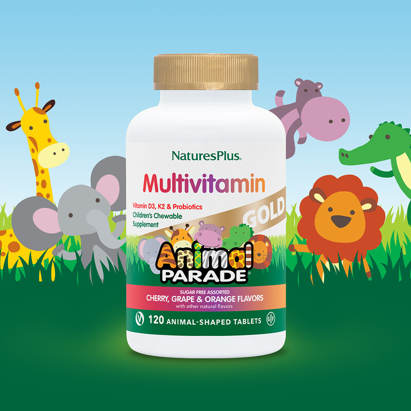 NaturesPlus, Animal Parade Gold, Children's Chewable Multivitamin ...