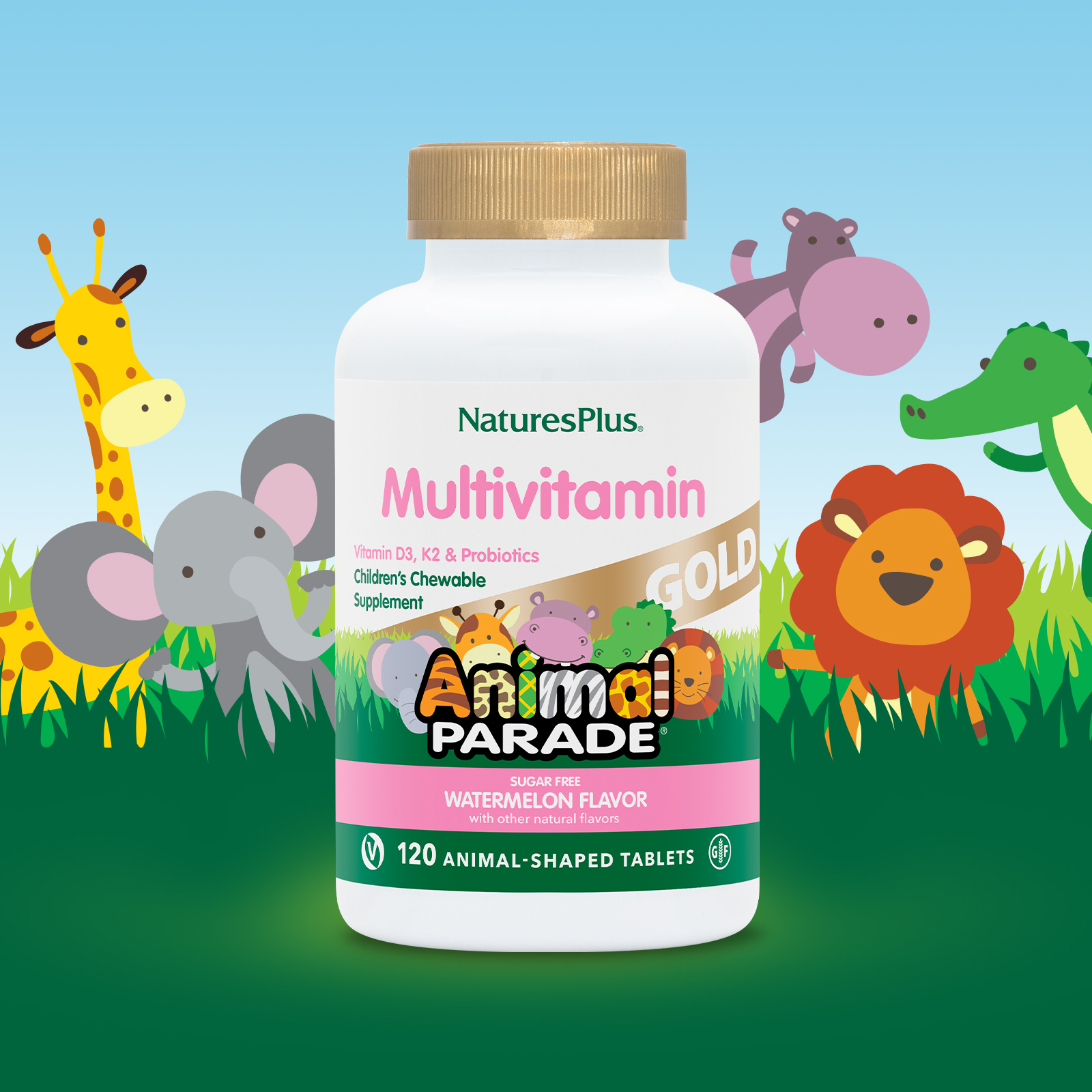 NaturesPlus, Animal Parade Gold, Children's Chewable Multivitamin ...