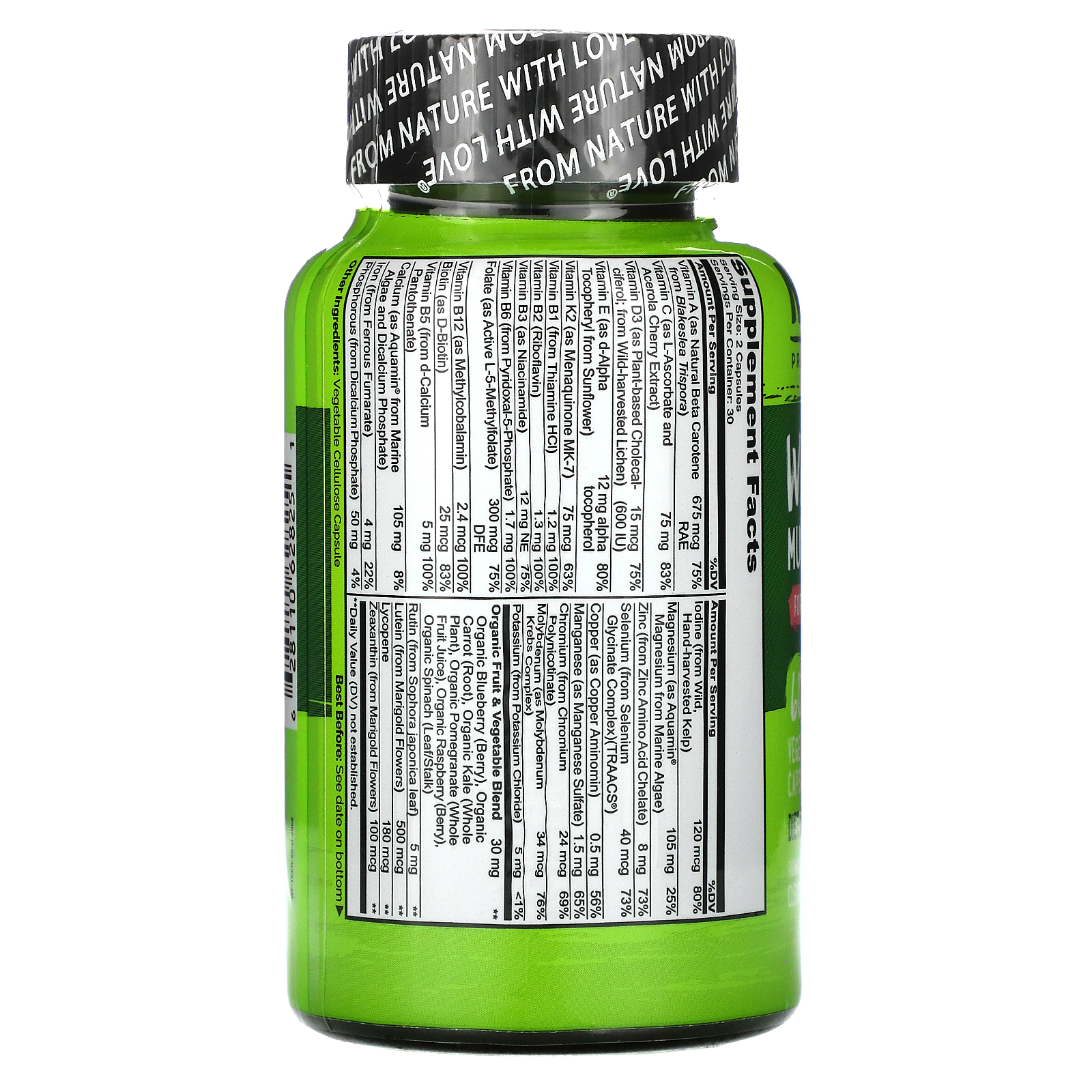 NATURELO, Whole Food Multivitamin for Teens, 60 Vegetarian Capsules - iHerb
