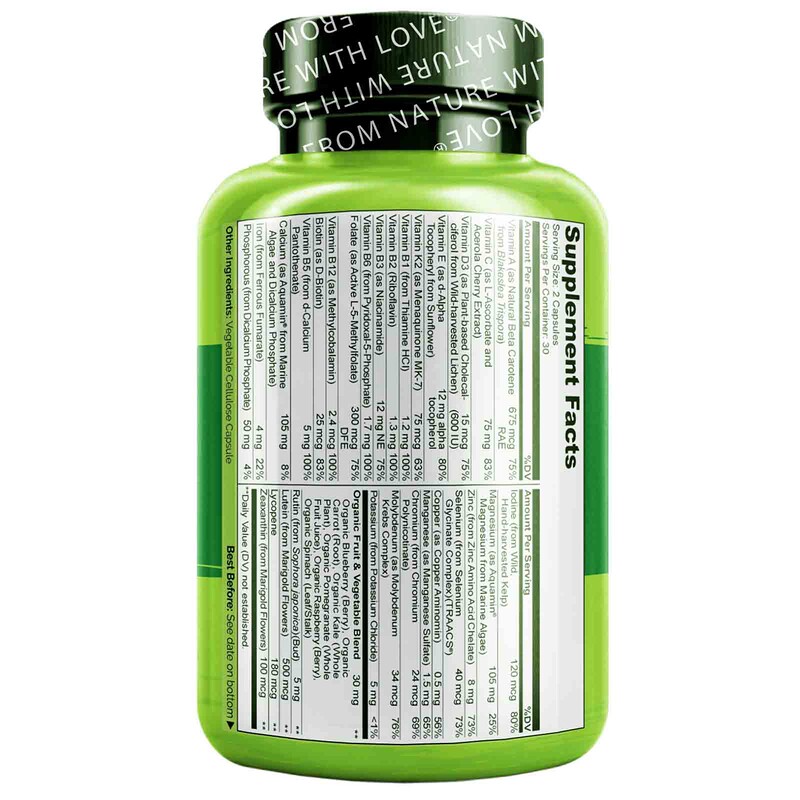 NATURELO, Whole Food Multivitamin for Teens, 60 Vegetarian Capsules - iHerb