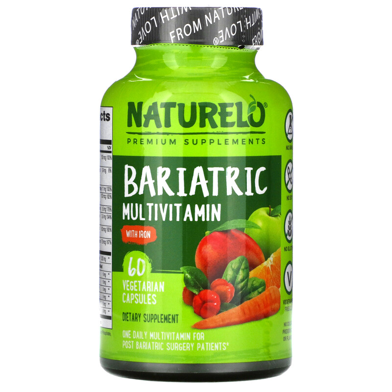 NATURELO, Bariatric Multivitamin with Iron, 60 Vegetarian Capsules - iHerb