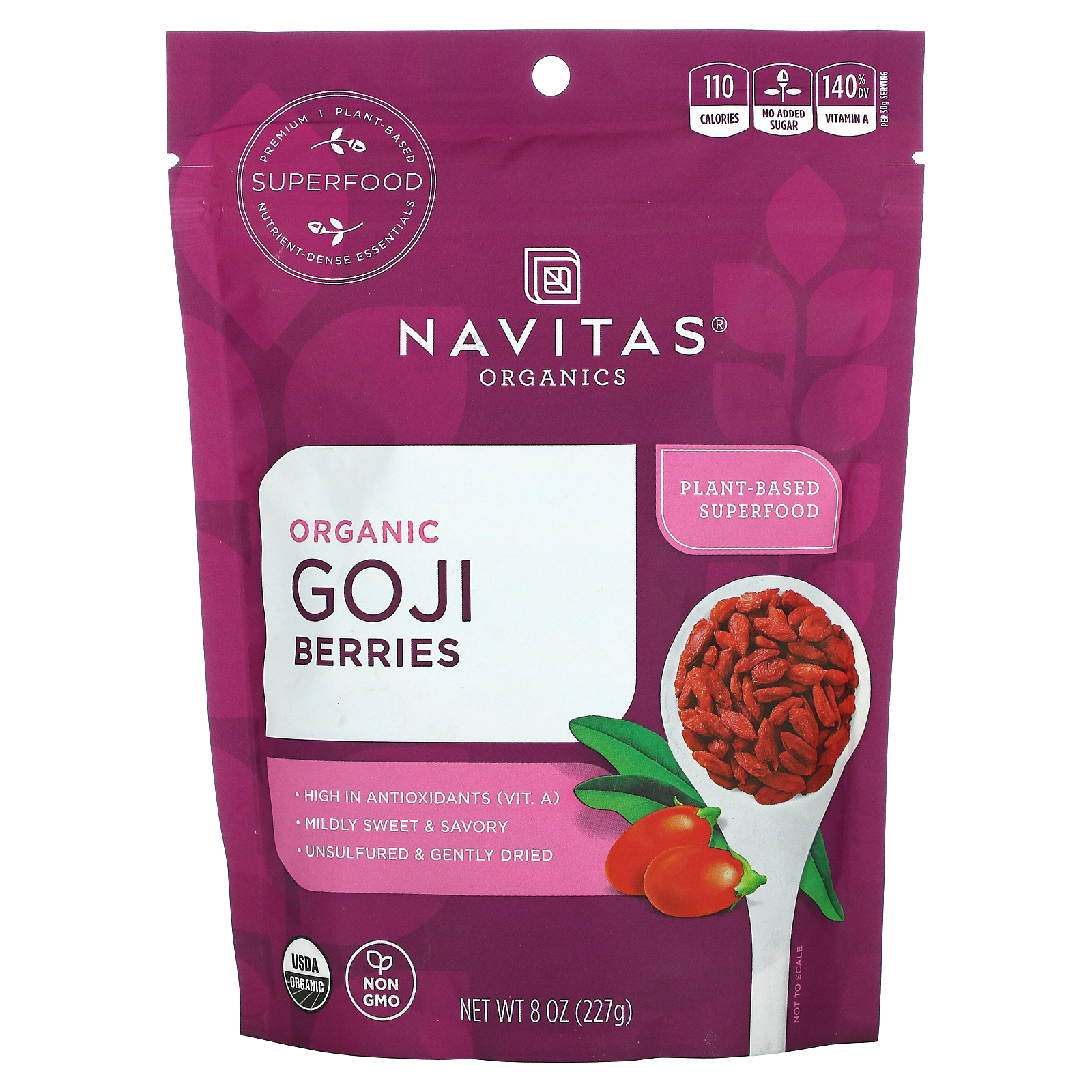 Navitas Organics, Organic Goji Berries, 8 oz (227g)