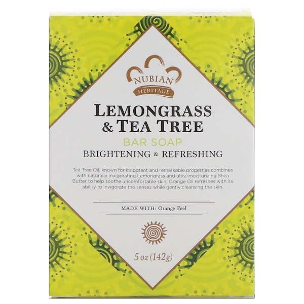Nubian Heritage Lemongrass And Tea Tree Bar Soap 5 Oz 142 G