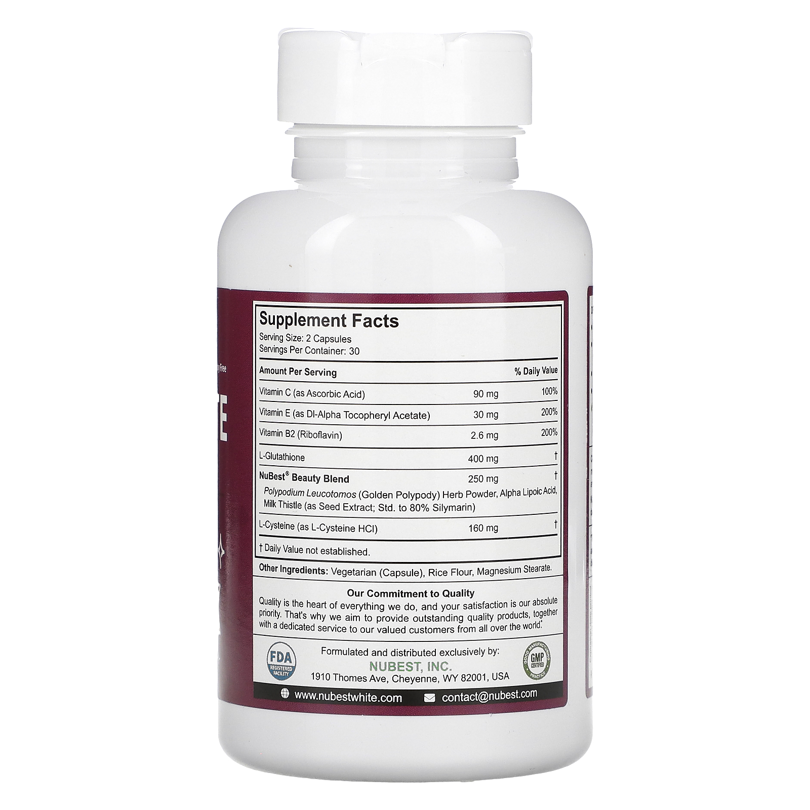 NuBest, Nubest White, 60 Vegetarian Capsules