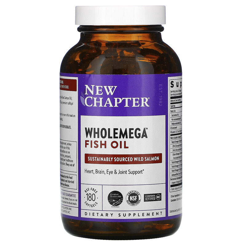 New Chapter, Wholemega Fish Oil, 180 Softgels - iHerb