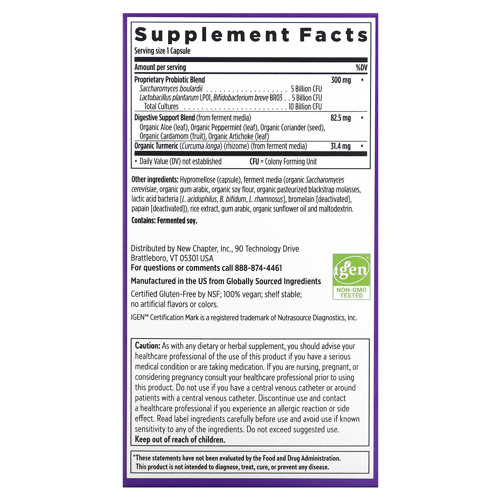 New Chapter, All-Flora Probiotic , 10 Billion CFU, 60 Vegan Capsules