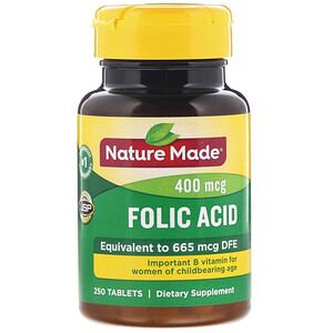 Nature Made, Folic Acid, 400 mcg, 250 Tablets - iHerb