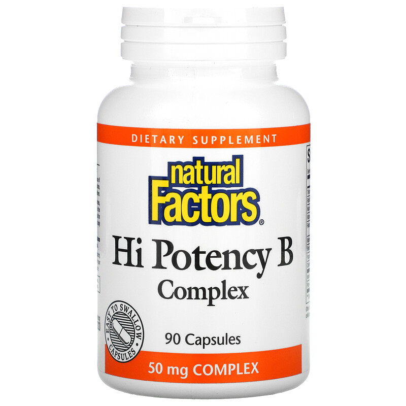 Natural Factors, Hi Potency B Complex, 90 Capsules - iHerb
