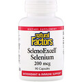 Natural Factors, SelenoExcell, Selenium , 200 mcg, 90 Capsules - iHerb