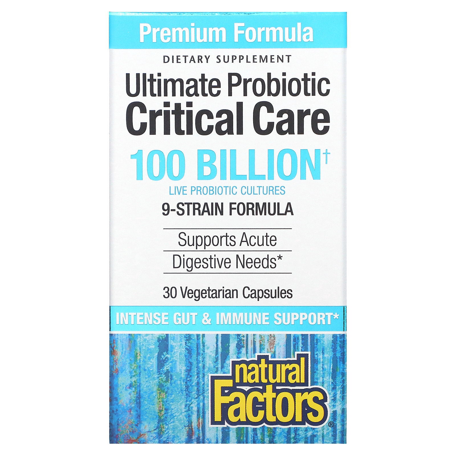 Natural Factors, Ultimate Probiotic, Critical Care, 100 Billion CFU, 30 ...