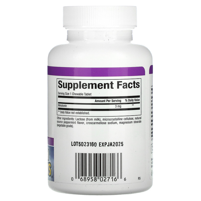 Natural Factors, Stress-Relax, Melatonin, 3 mg , 180 Chewable Tablets