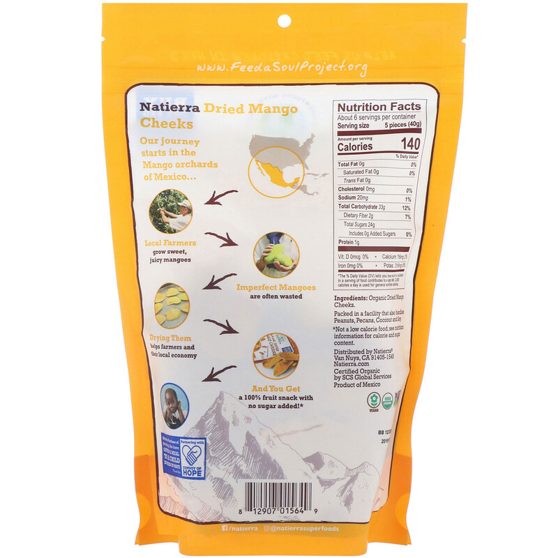 Natierra, Organic Dried, Mango Cheeks, 8 oz (227 g) - iHerb