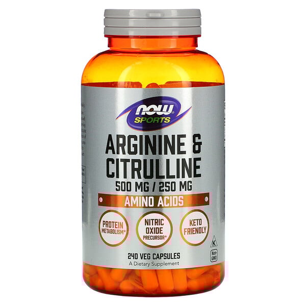 Now Foods, Sports, Arginine & Citrulline, 240 Veg Capsules - iHerb