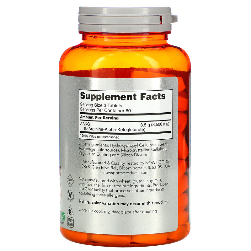 Now Foods, Sports, AAKG 3500, Amino Acids, 180 Tablets Now Foods, Sports, AAKG 3500, Amino Acids, 180 Tablets