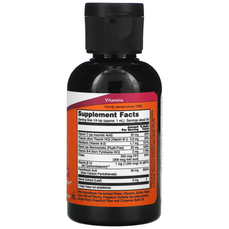 NOW Foods, Liquid B-12, B-Complex, 2 fl oz (59 ml)