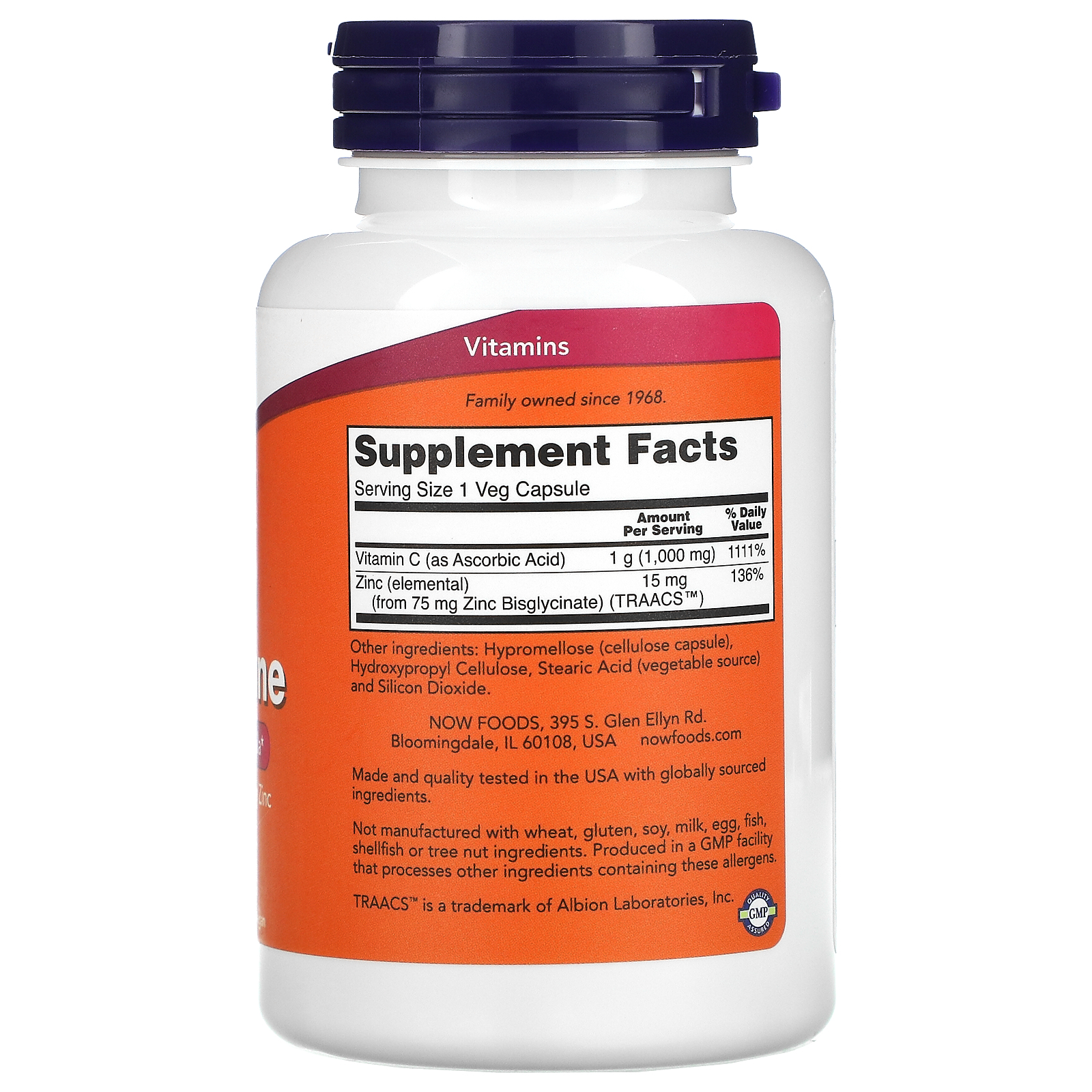 Now Foods C 1000 Zinc Immune Vitamin C 1 000 Mg Zinc 15 Mg 90