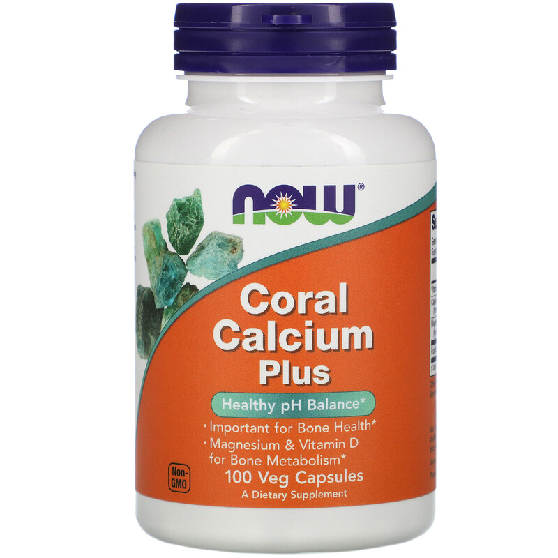 Now Foods, Calcio Plus coral, 100 cápsulas vegetarianas - iHerb