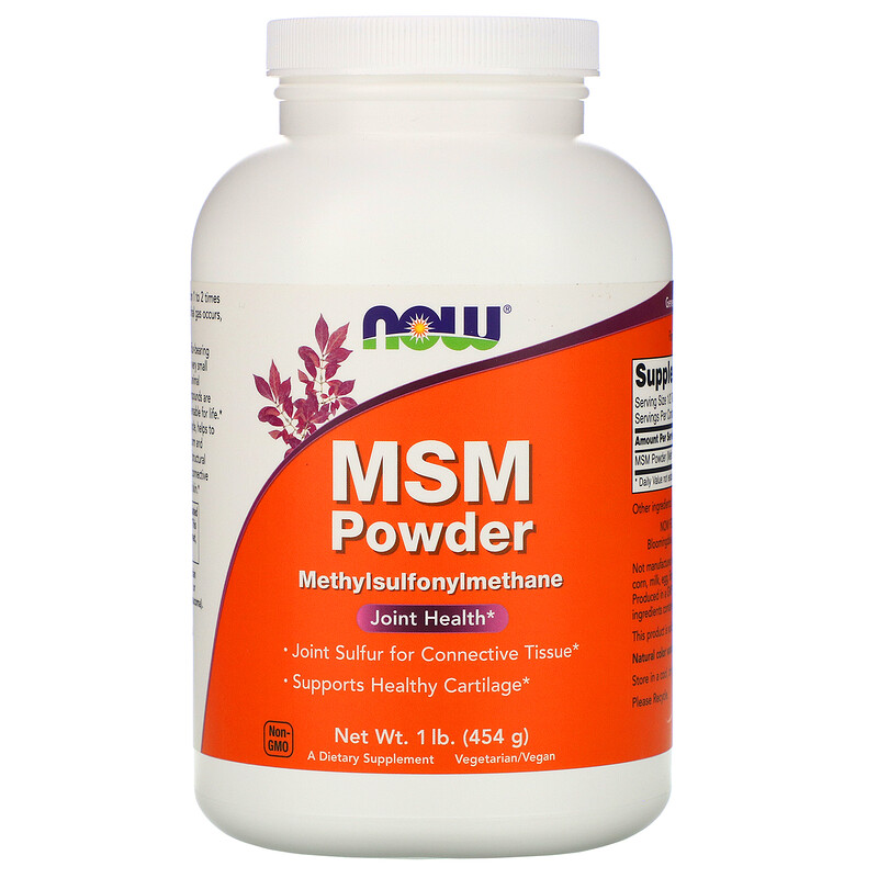NOW Foods, MSM en polvo, 1 lb (454 g)