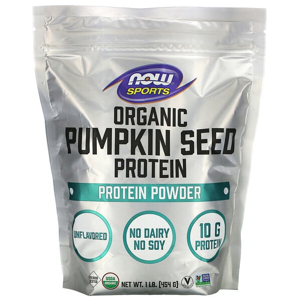 Now Foods, Sports, Organic Pumpkin Seed Protein Powder, Unflavored, 1 ...