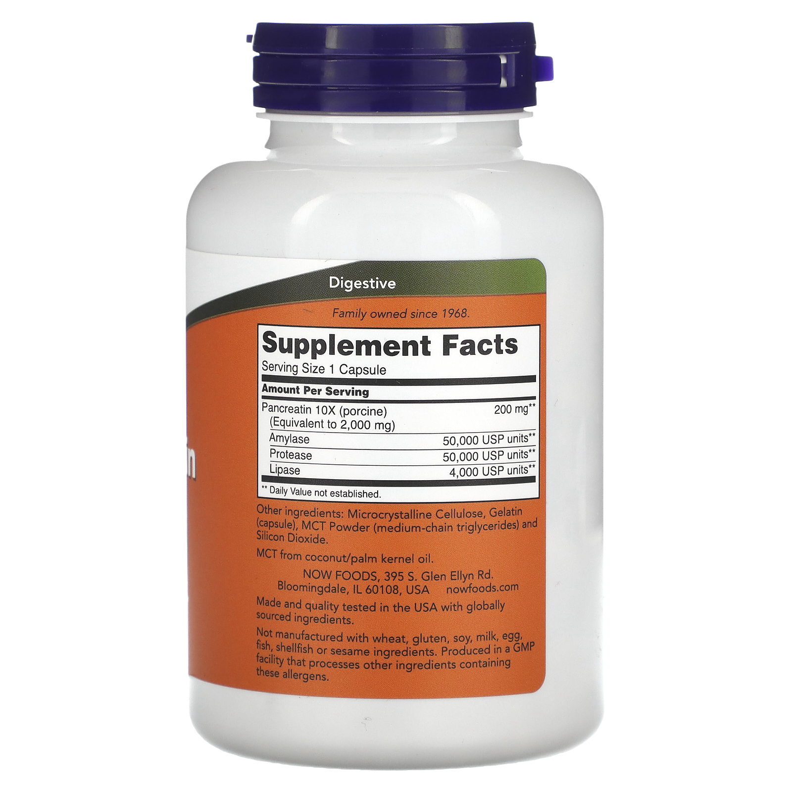 NOW Foods, Pancreatin 2000, 250 Capsules