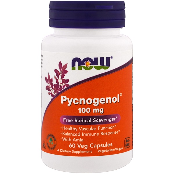 Now Foods, Pycnogenol, 100 mg, 60 Veg Capsules - iHerb