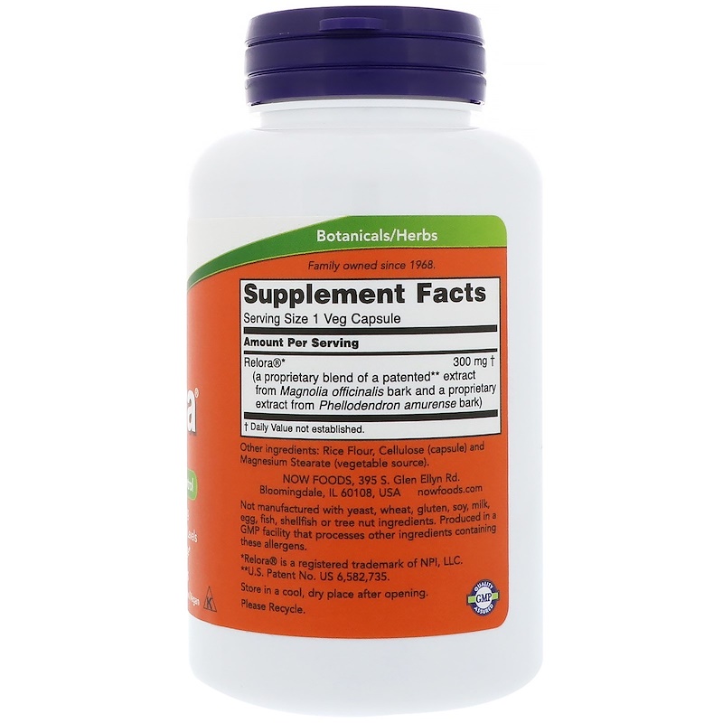 Now Foods, Relora, 300 mg, 120 Veg Capsules - iHerb