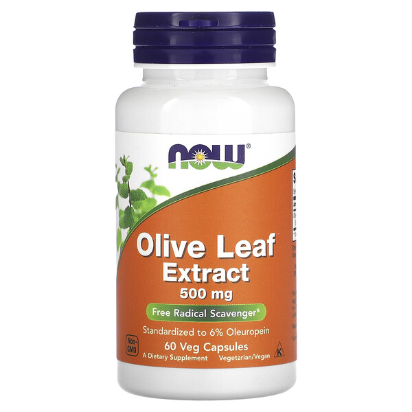 NOW Foods, Olive Leaf Extract, 500 mg, 60 Veg Capsules NOW Foods, Olive Leaf Extract, 500 mg, 60 Veg Capsules